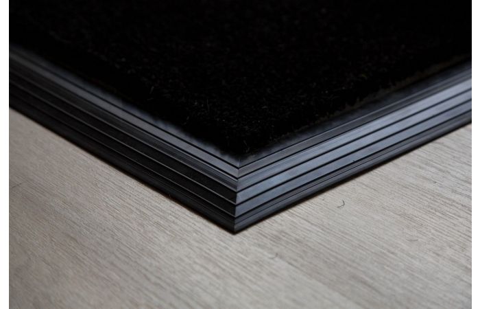 Black Coir Mat with Rubber Edge Made to Measure