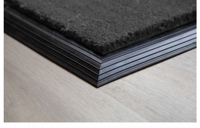 Grey Coconut Matting with Rubber Edges