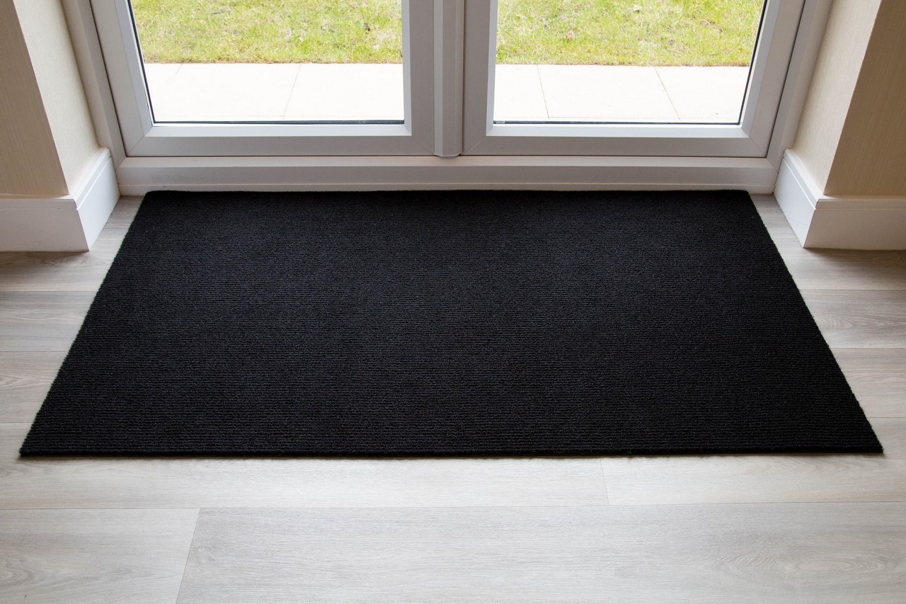 Buy Black Brush Entrance Mat 13.5mm Made to Measure at £36.00 | Coir ...